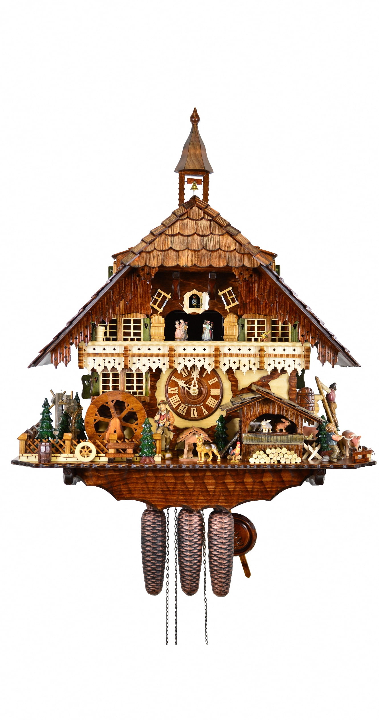 Cuckoo Clock Black Forest House Hasenmichelhof, moving rabbits and ...