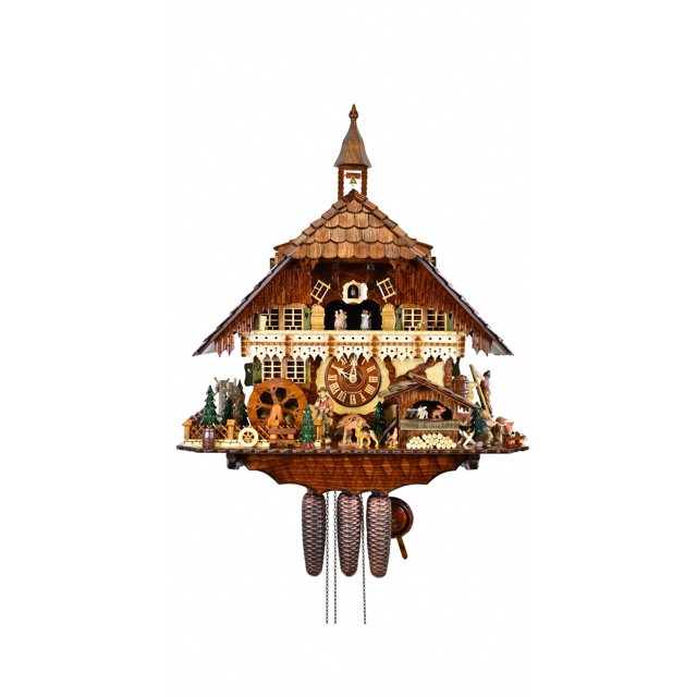Cuckoo Clock Black Forest House Hasenmichelhof, moving rabbits and ...