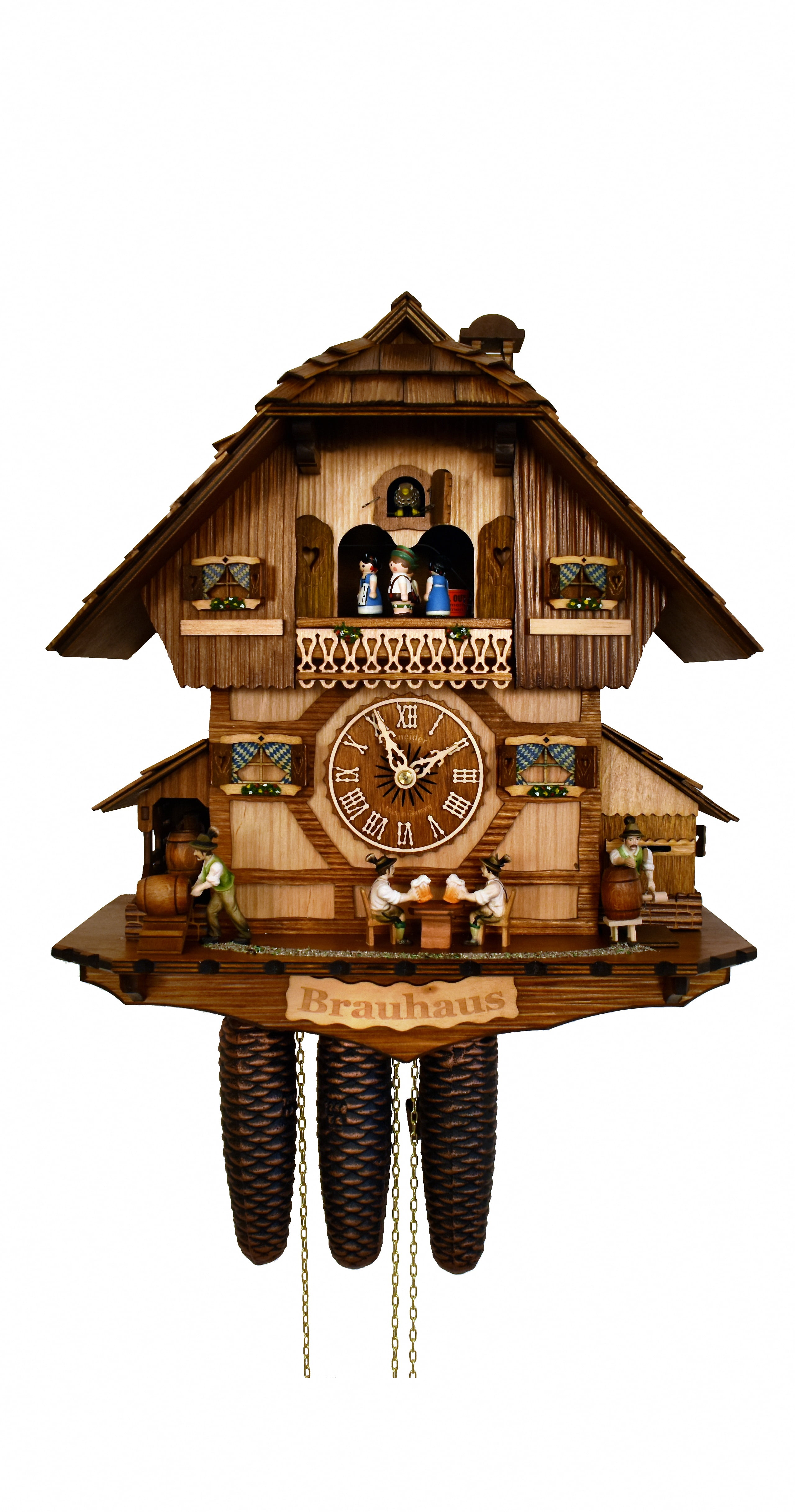 Cuckoo Clock Black Forest house brewhouse with moving beer drinkers ...