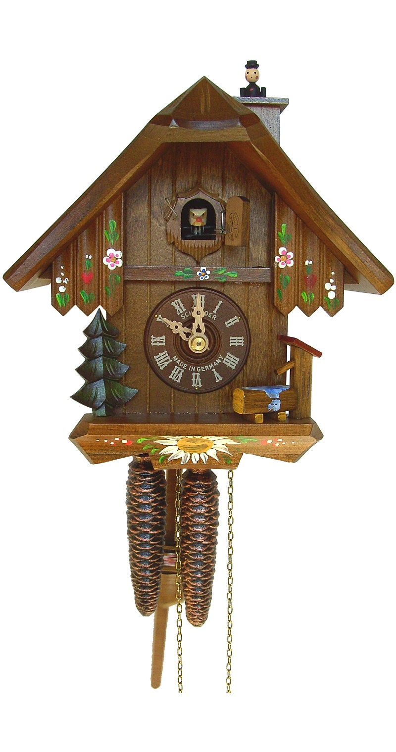 Cuckoo Clock Black Forest house with moving chimney sweep - Walmart.com