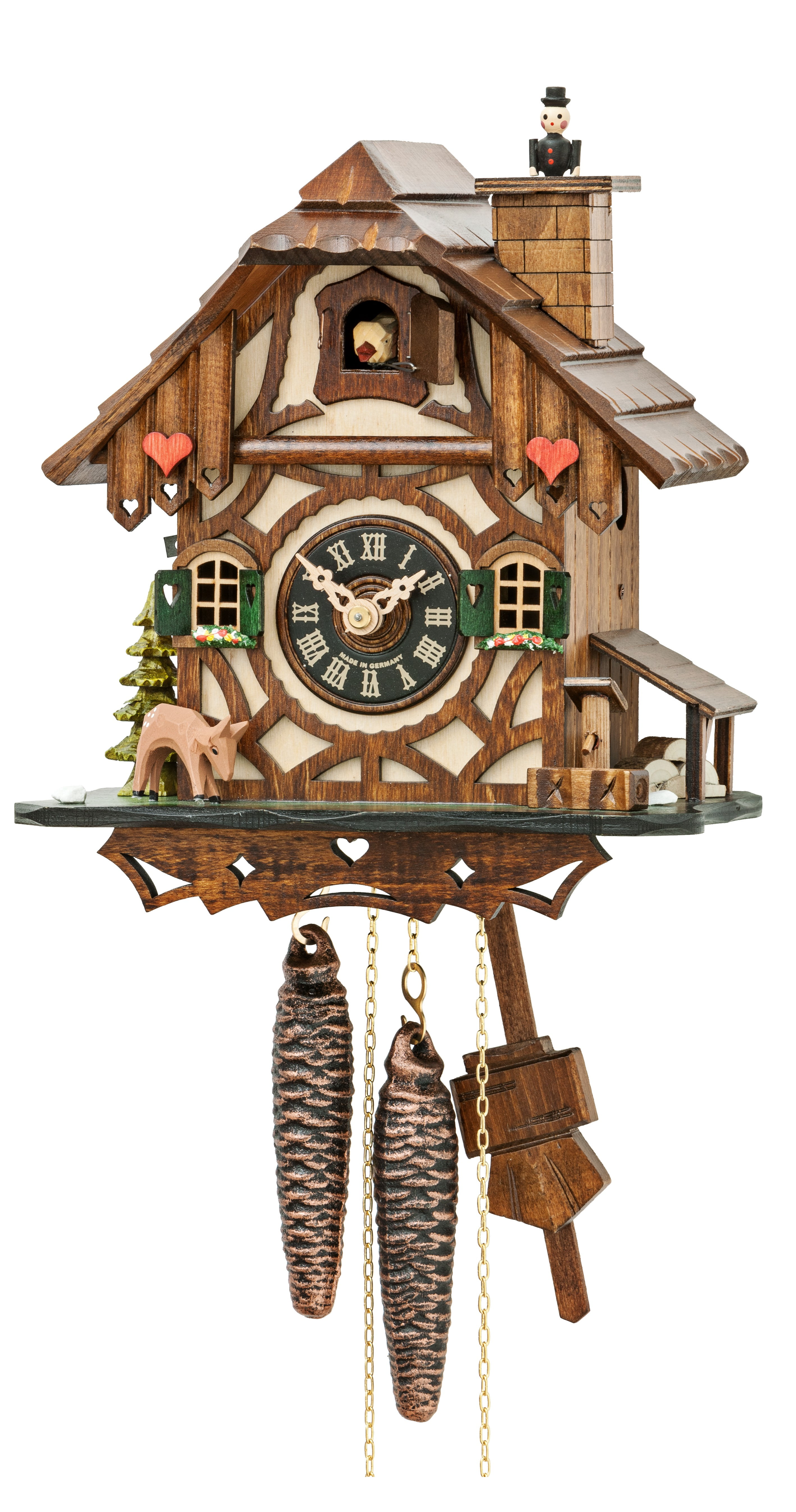 Cuckoo Clock Black Forest house with moving chimney sweep - Walmart.com
