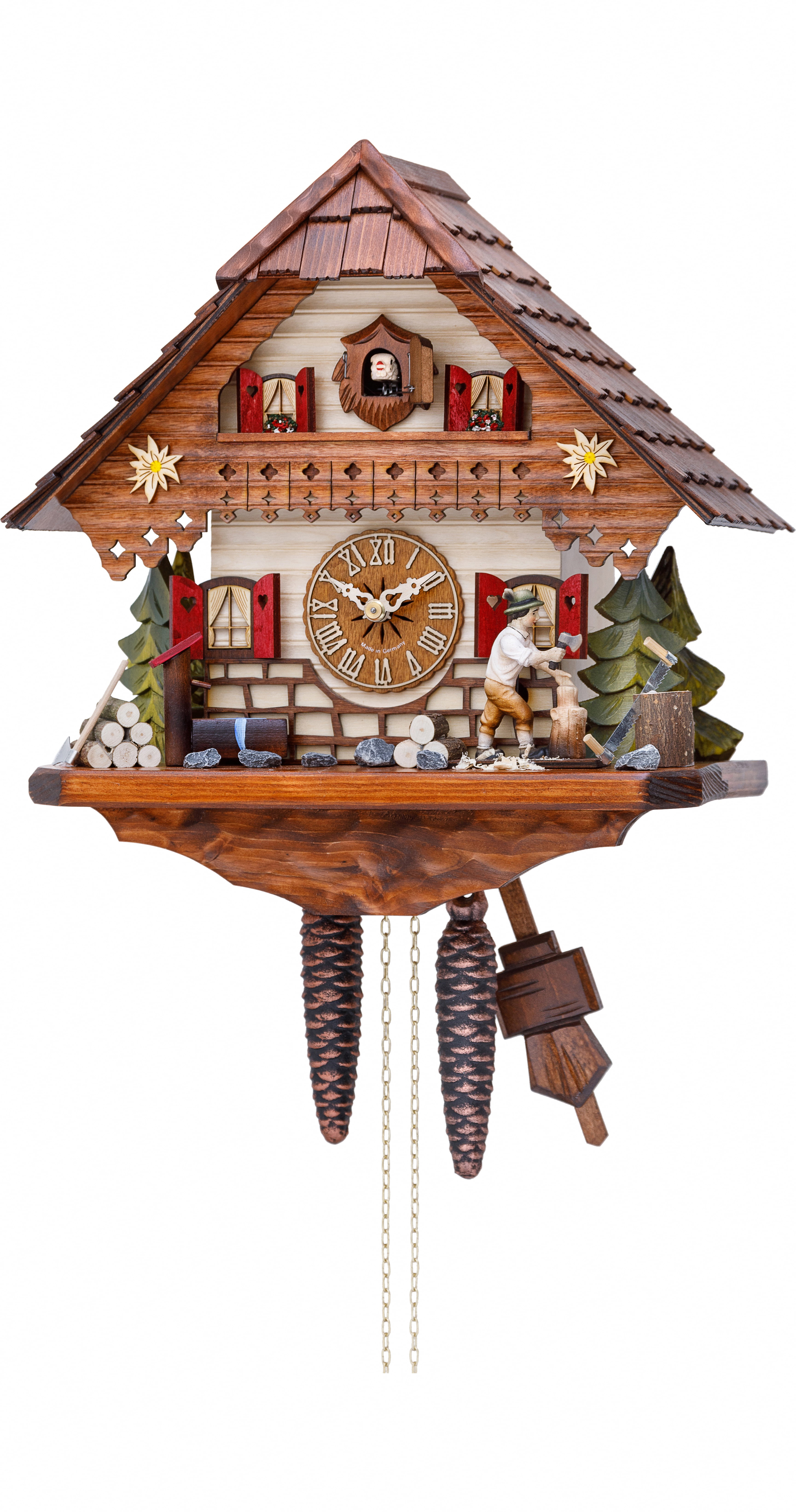 Cuckoo Clock Black Forest house with moving wood chopper - Walmart.com