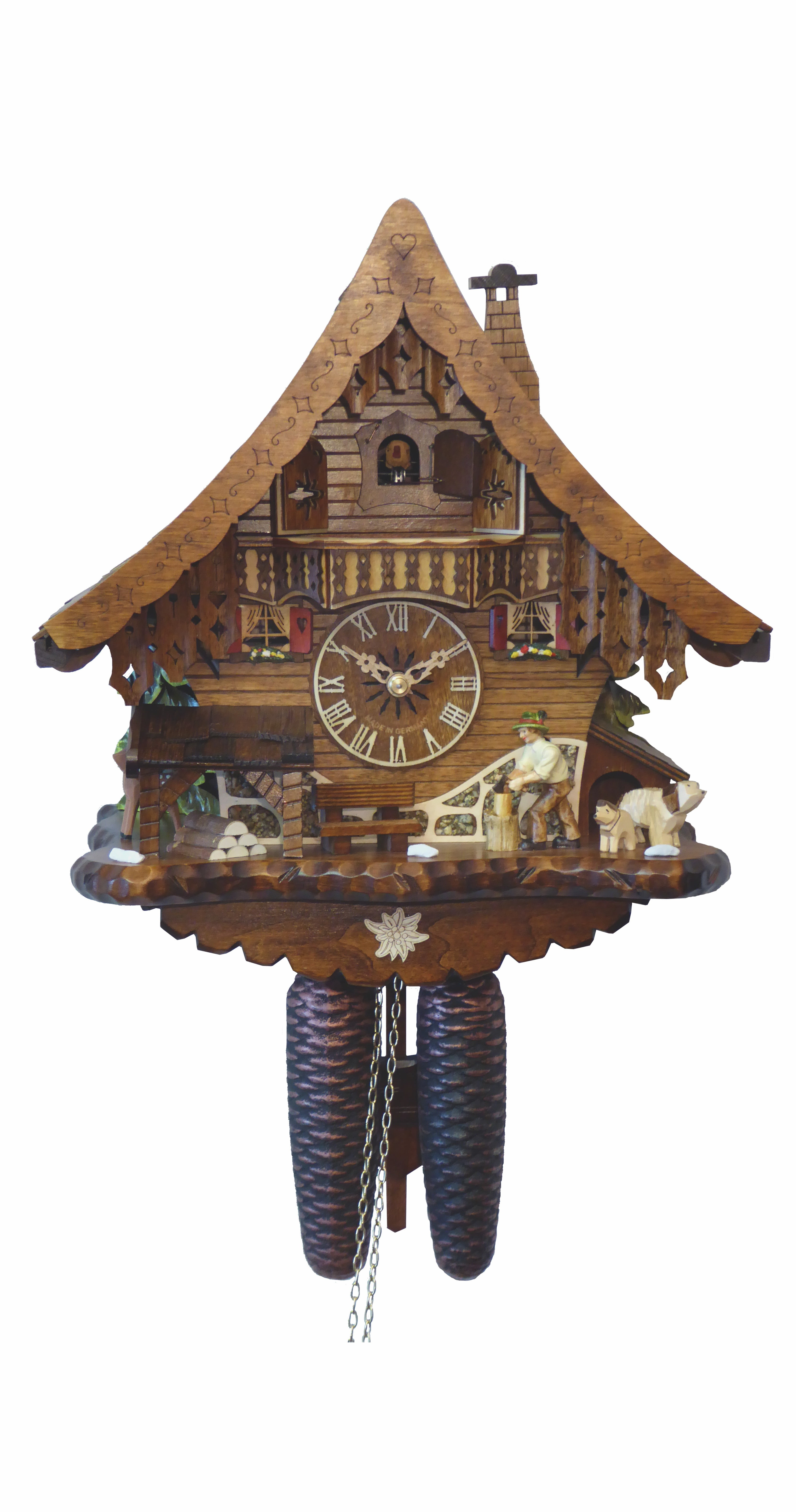 Cuckoo Clock Black Forest house with moving wood chopper - Walmart.com