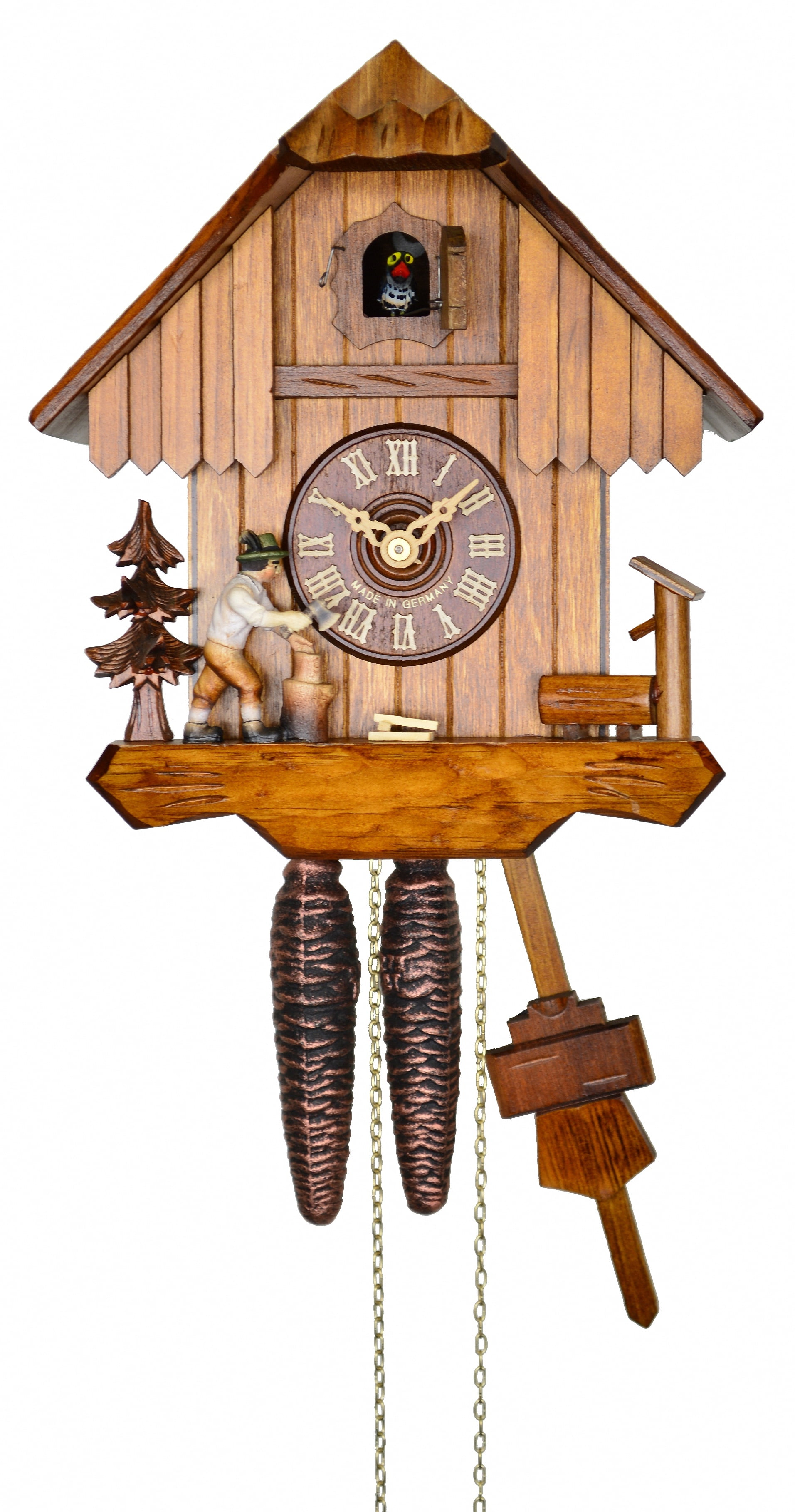 Cuckoo Clock Black Forest house with moving wood chopper - Walmart.com