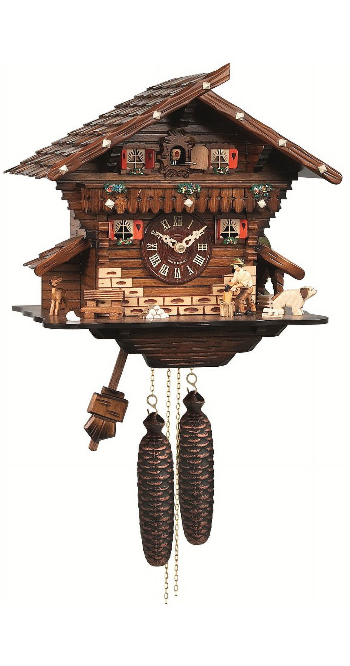 Cuckoo Clock Black Forest house with moving wood chopper - Walmart.com