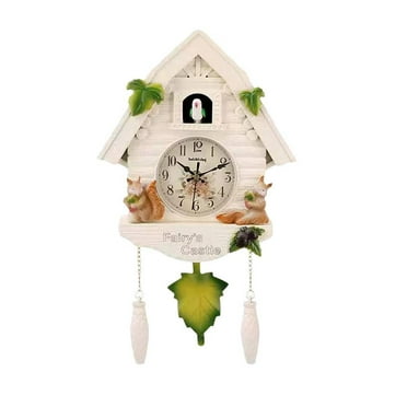 Minimalist Cuckoo Clock with Chimer, Pendulum, Battery Powered Bird ...
