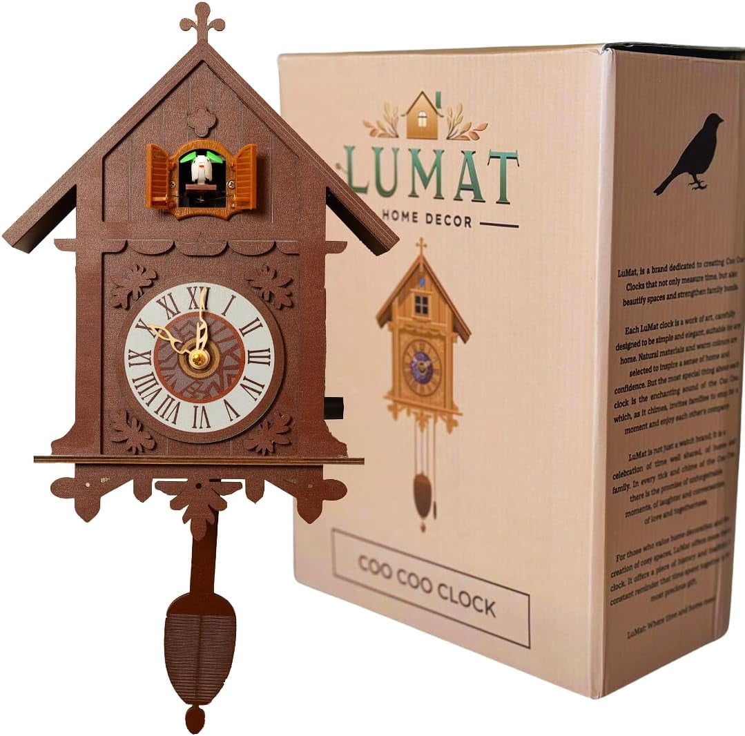 Cuckoo Clock - Modern Brown Clocks for Wall Natural melodies Volume ...