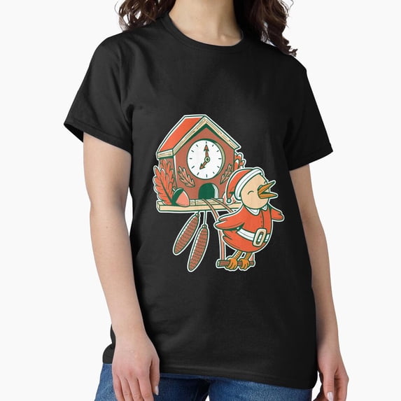 Cuckoo Clock Vintage Black Forest Retro Timepiece Print Unisex T-Shirt ...