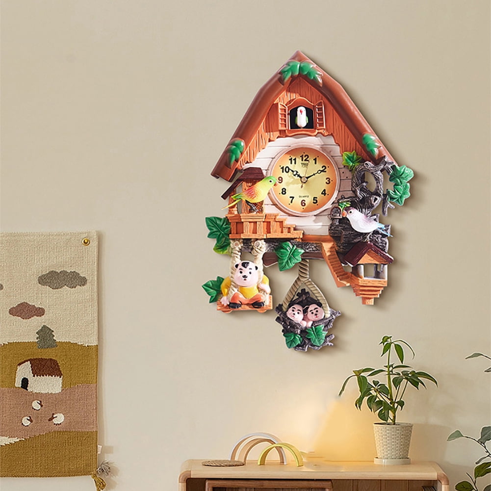 Cuckoo Clock for Wall, Traditional Forest Resin Coo Coo Clock with ...