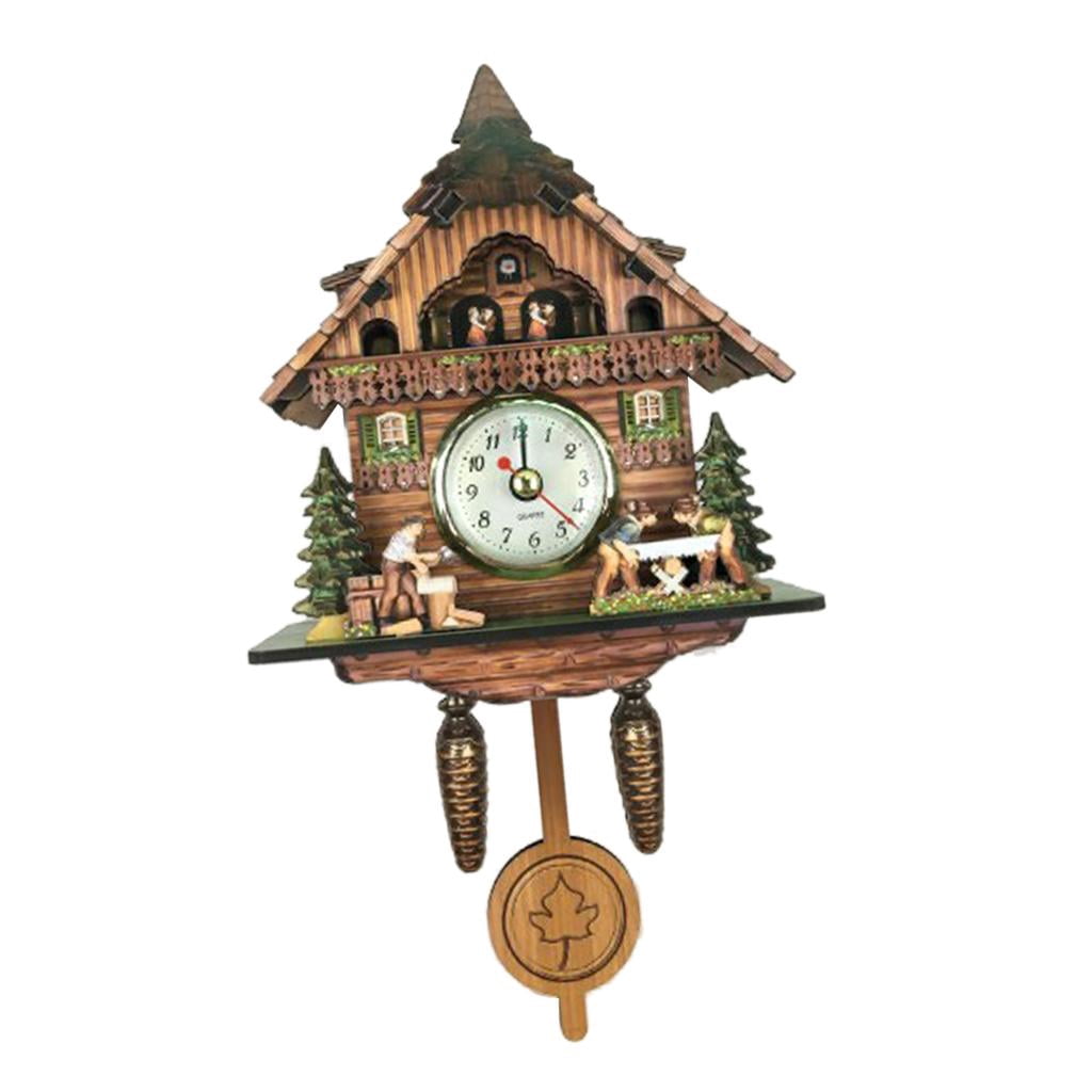 Cuckoo Clock Wooden Bird Cuckoo Watch Decoration Wall Decor Ornamental ...