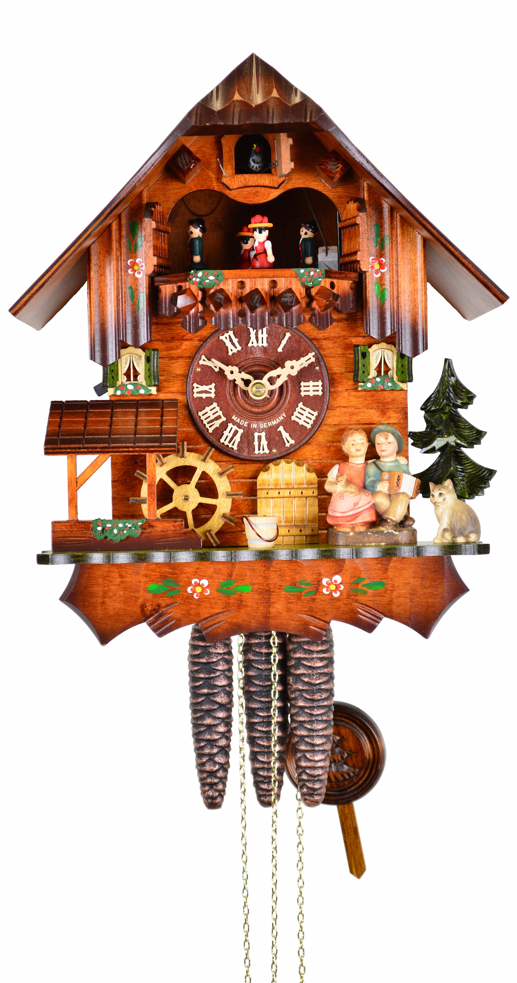 Authentic Black Forest Cuckoo Clock with Wooden Wall Hanging, Kissing ...