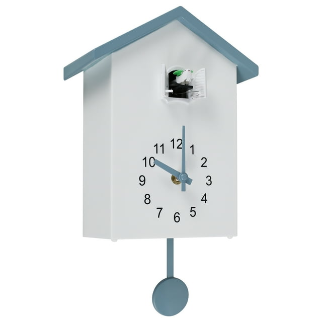 Minimalist Cuckoo Clock with Chimer, Pendulum, Battery Powered Bird ...