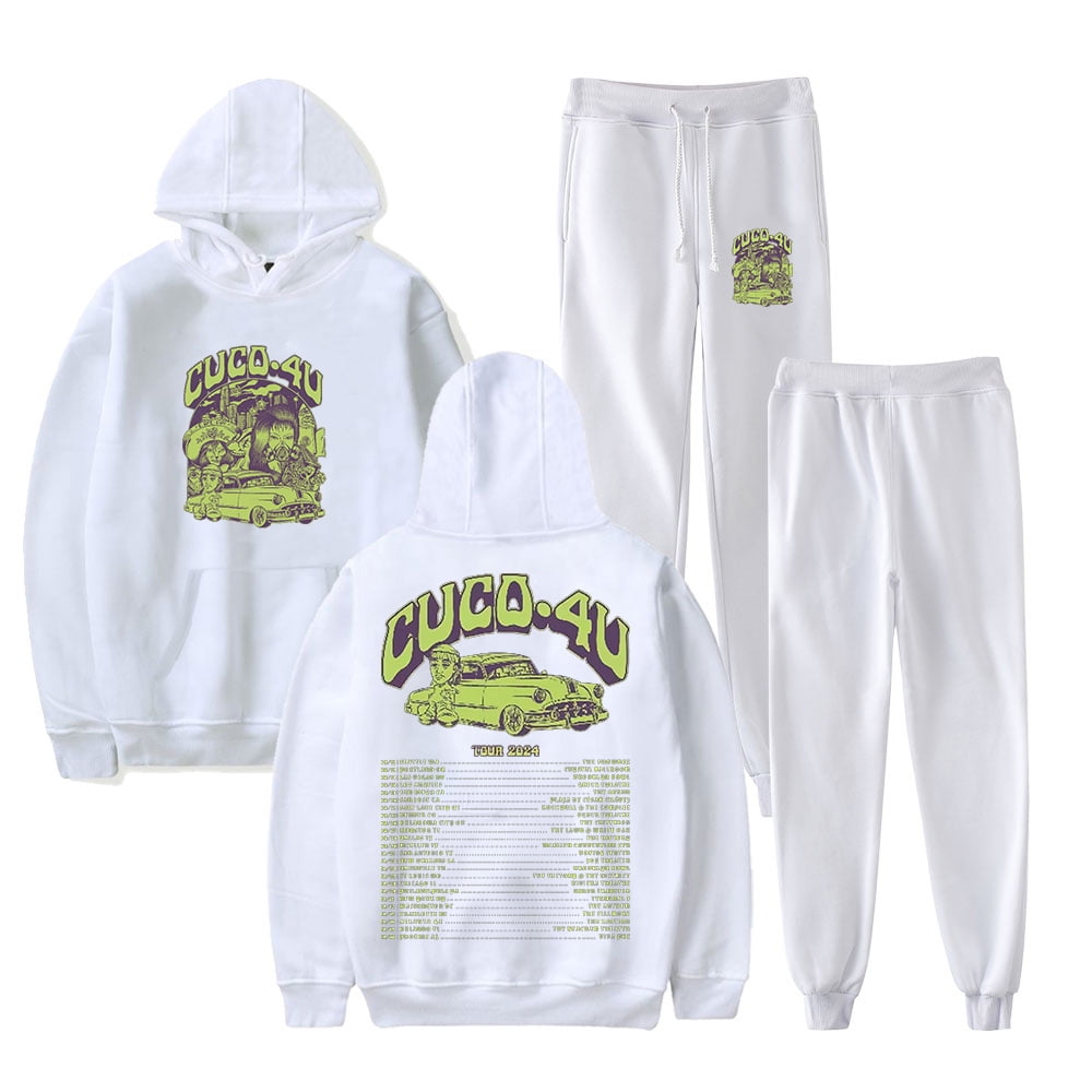 Cuco 4U Tour Hoodie Jogger Pants Two Piece Set Sweatshirts+Sweatpants ...