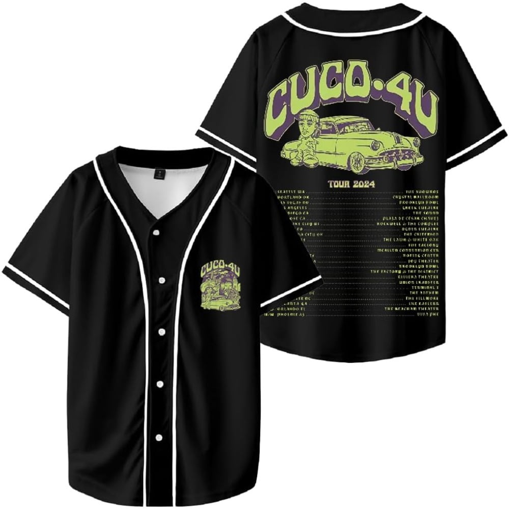 Cuco 4U Tour Merch Baseball Jersey V-Neck Shirt Women Men Short Sleeve ...