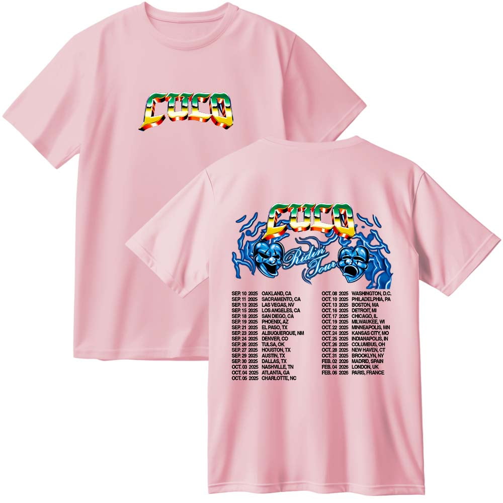 Cuco Ridin Tour 2025 Merch Cotton T-Shirt Women Men Casual Crewneck ...