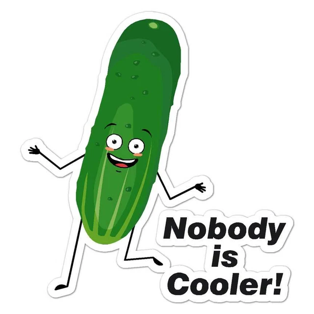 Cucumber Cool Sticker Indoor Outdoor Phone Decal Water Bottle Stickers ...