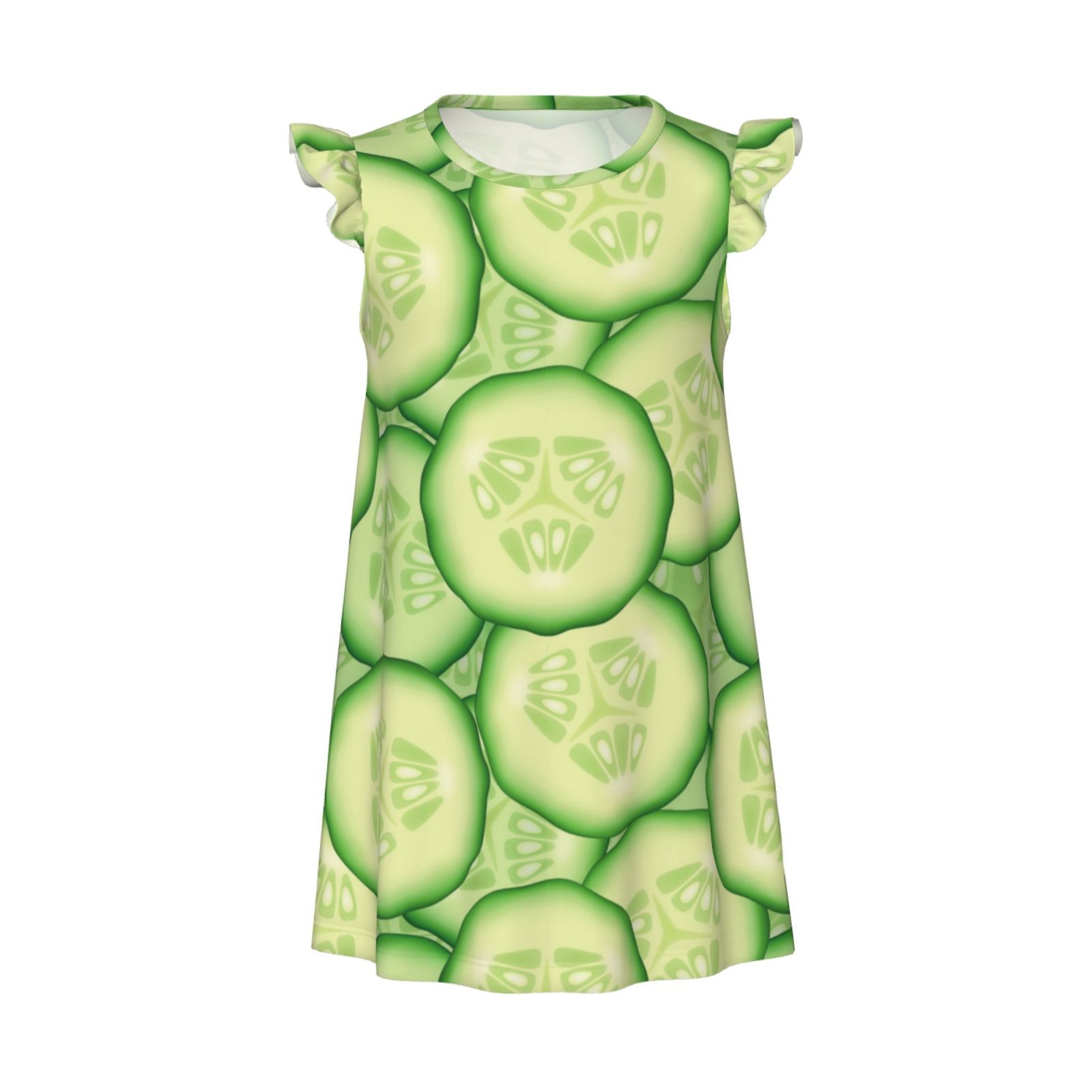 Cucumber Pattern funny Girls Nightgowns, Short Sleeves Dress Girls ...