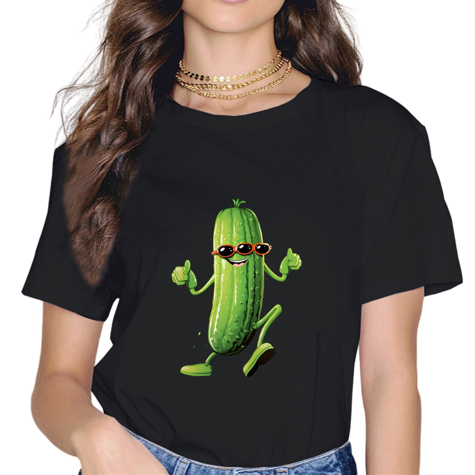 Cucumber Sunglasses Costume for Vegetable and Fruits Lovers T-Shirt ...