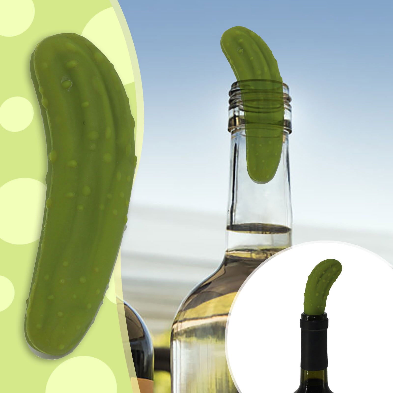 Cucumber Themed Red Wine Cork Silicone Stopper, Vegetable Design ...