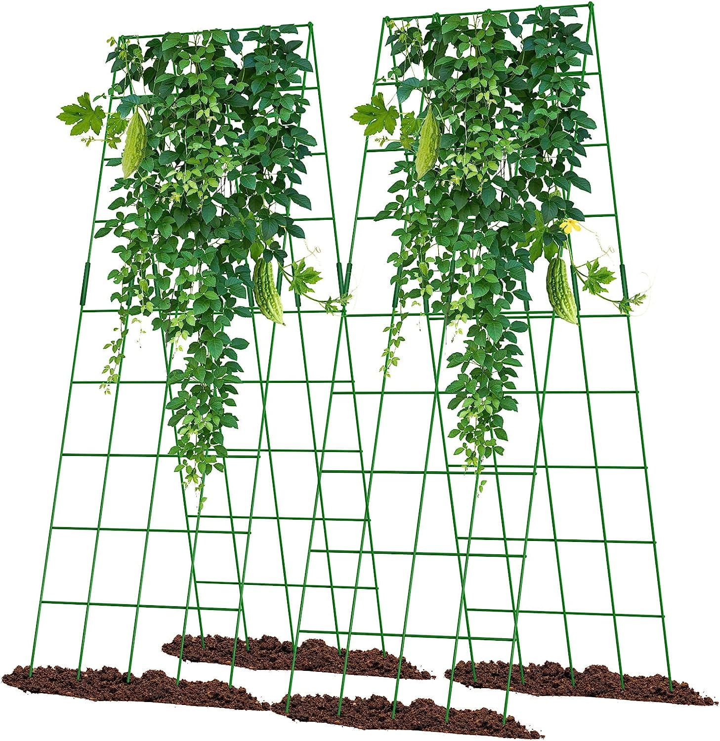 Cucumber Trellis 2 Pack, 59" H Foldable A-Frame Garden Trellis for ...