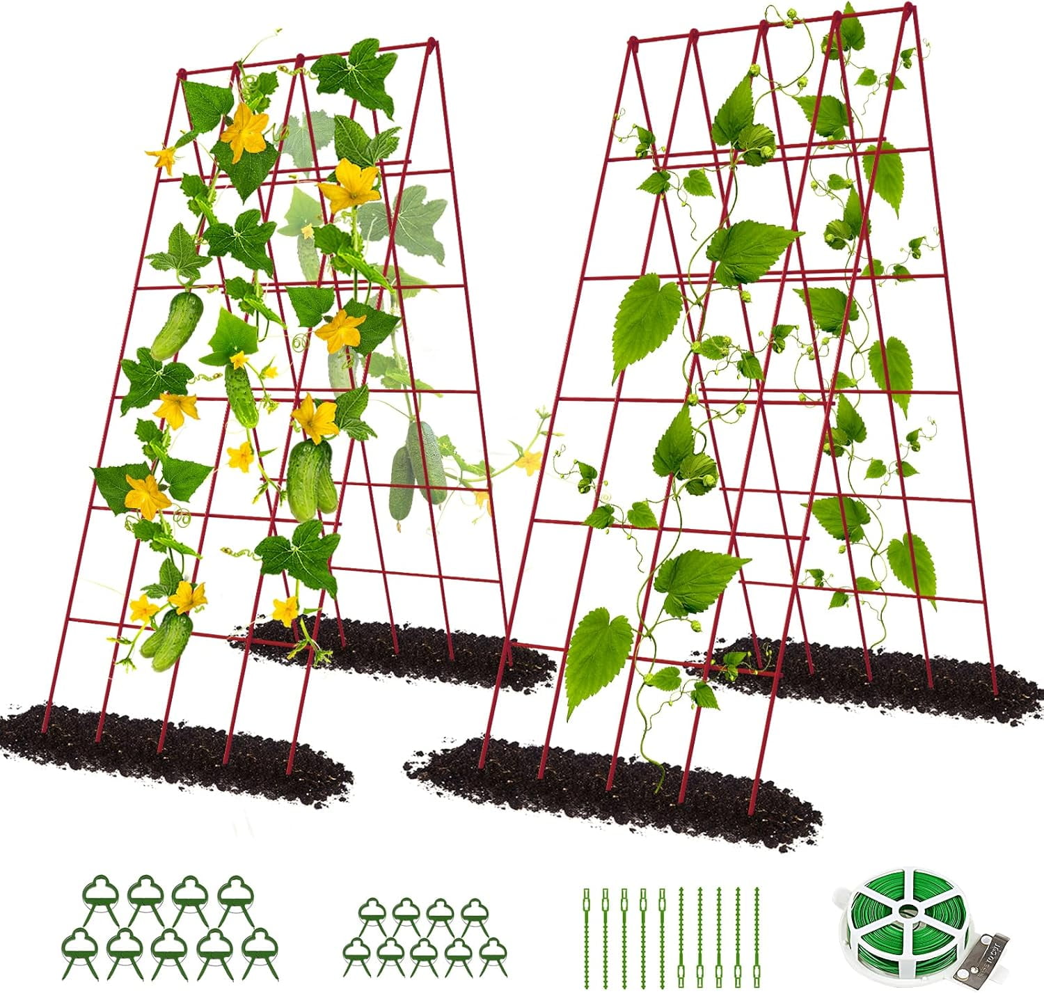 Cucumber Trellis, 2 Pack Foldable A Frame Trellis for Raised Bed ...