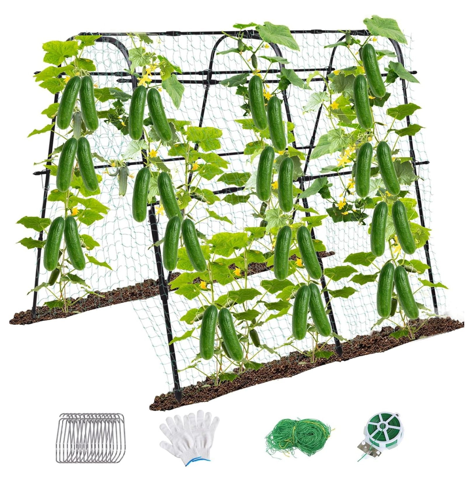 Cucumber Trellis, 63" x 63" Garden Trellis for Climbing Plants Outdoor ...