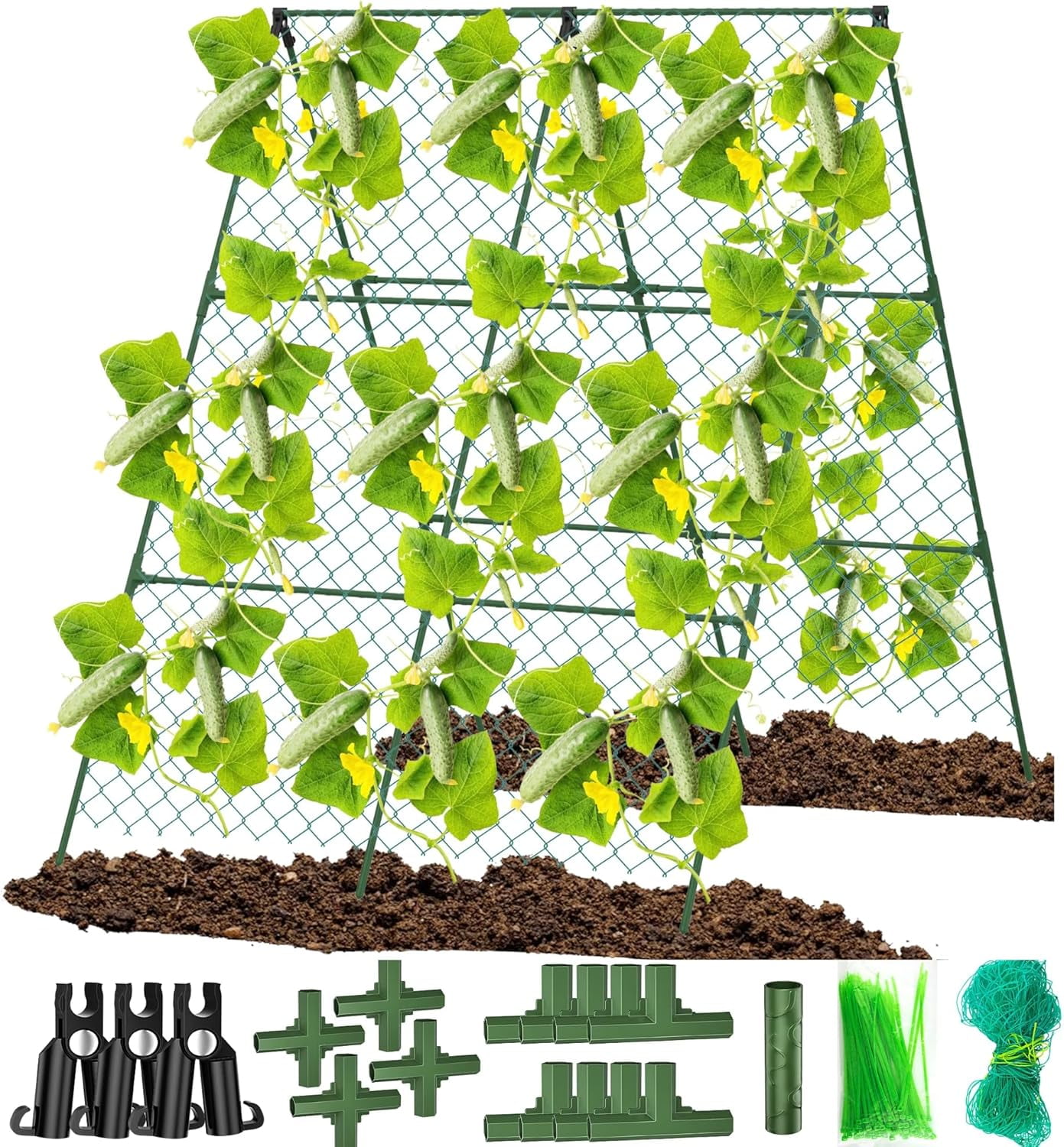 Cucumber Trellis for Garden, 35" X 50" Foldable A-Frame Trellis Garden ...
