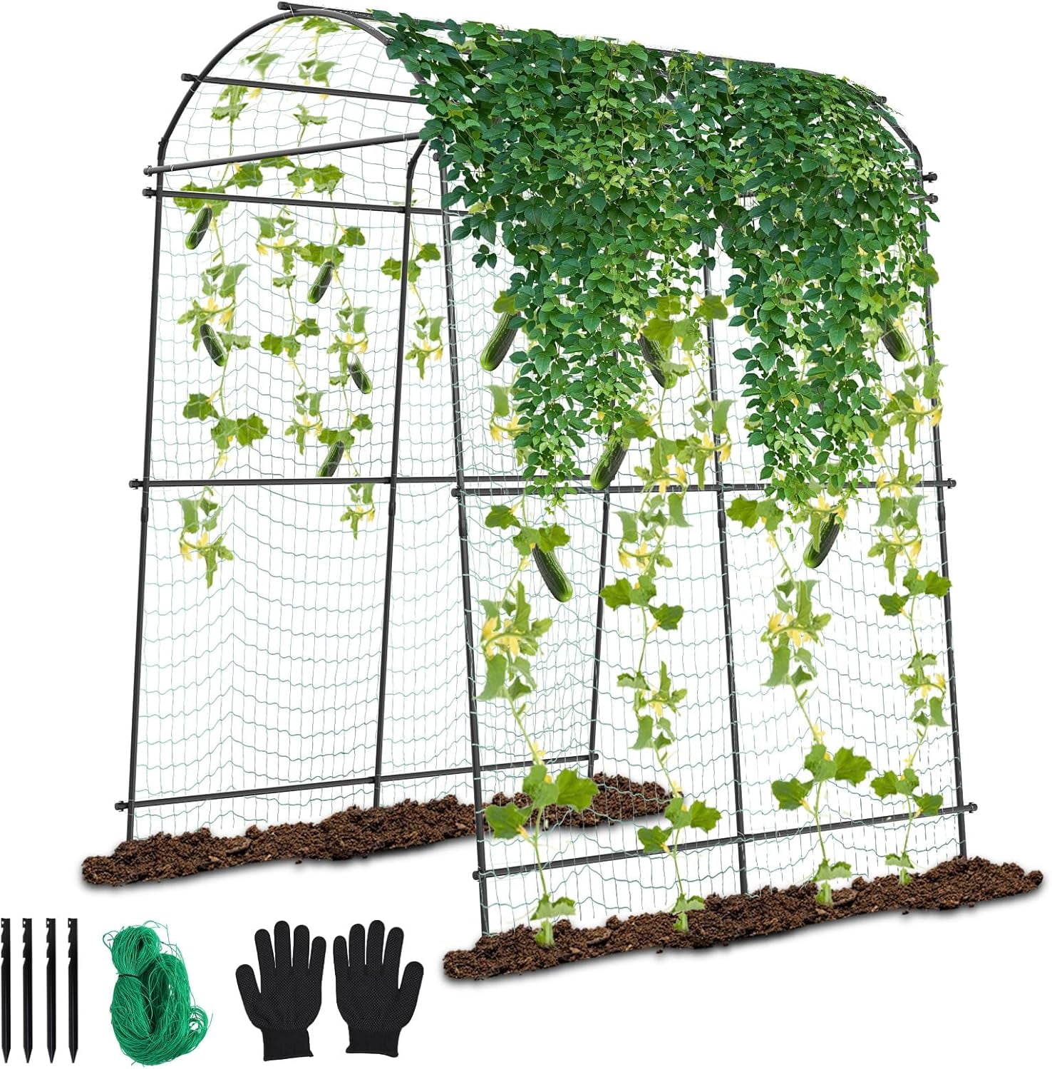 Cucumber Trellis for Garden Vegetable Trellis, 72'' x 84'' Tall Metal ...