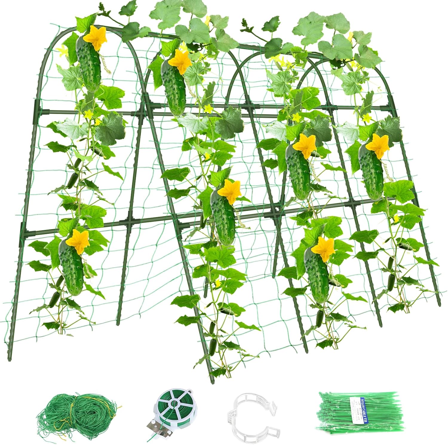 Cucumber Trellis for Raised Bed,47.2x47.2 inch U-Shape Garden Trellis ...