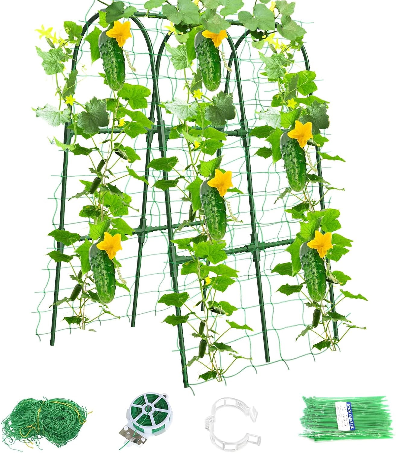 Cucumber Trellis for Raised Bed,47.2x47.2 inch U-Shape Garden Trellis ...