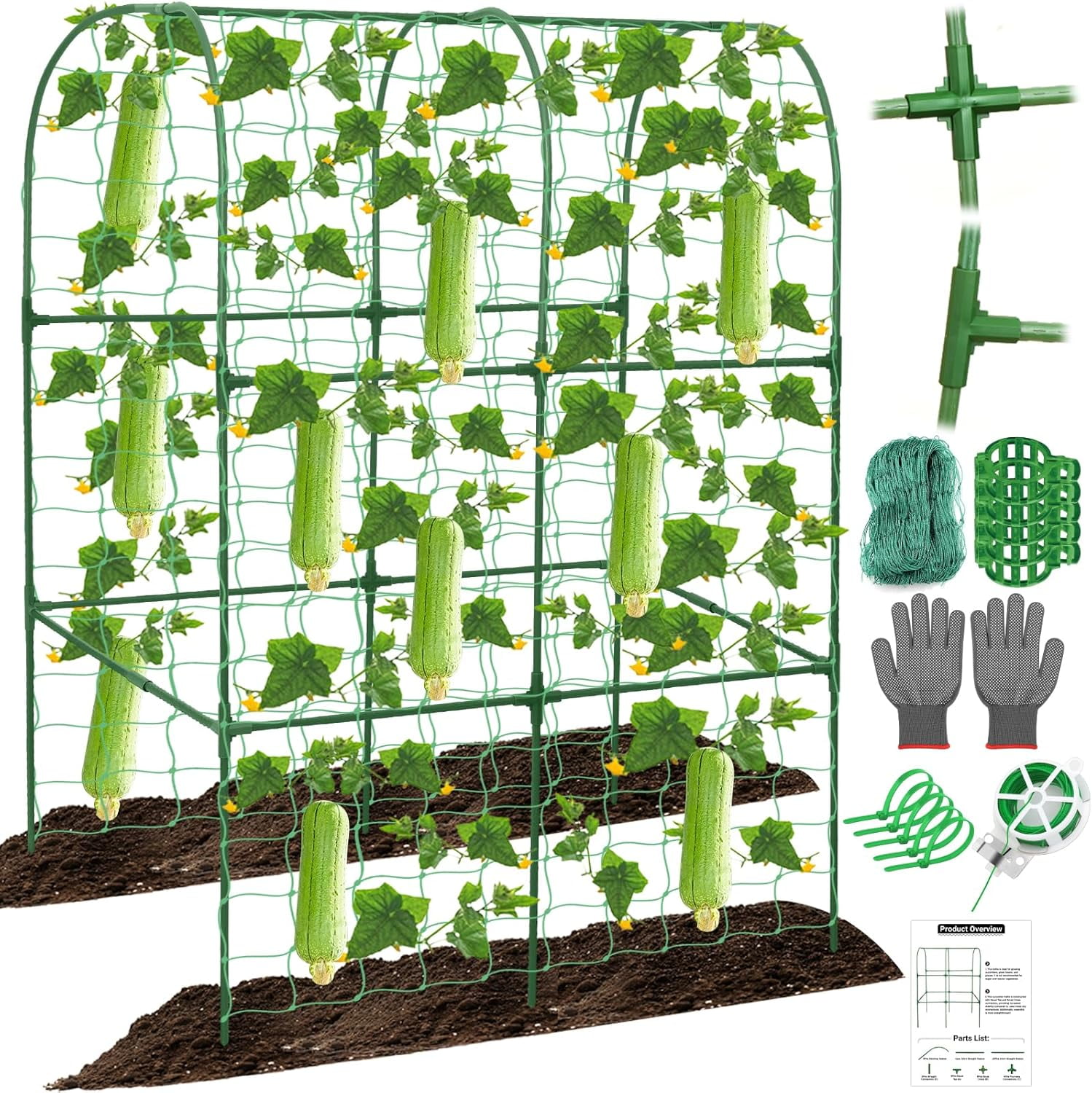 Cucumber Trellis for Raised Bed 50 x 34 Inch U-Shape Garden Trellis for ...