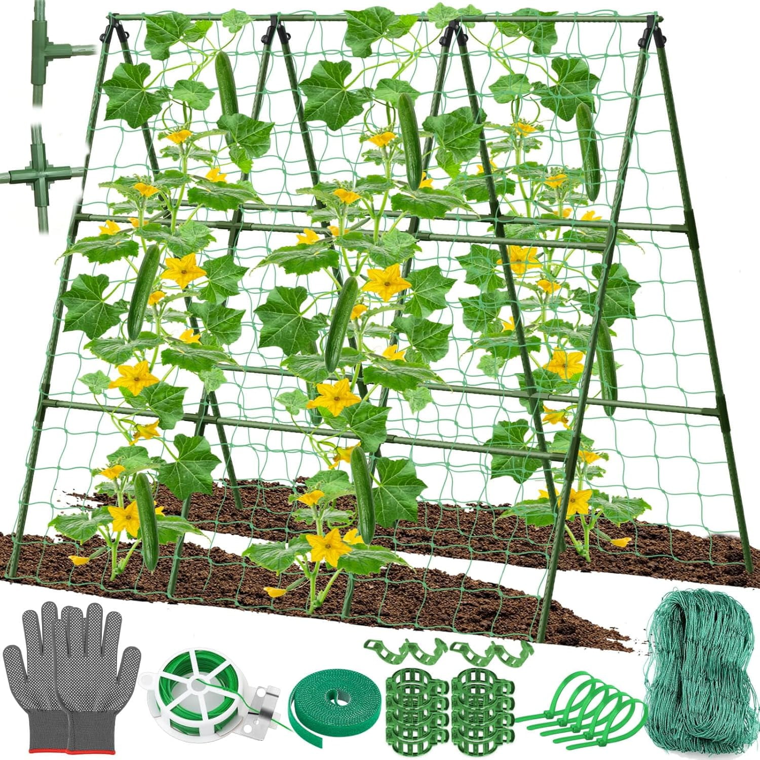 Cucumber Trellis for Raised Bed, 50x 54 inch A-Frame Garden Trellis for ...