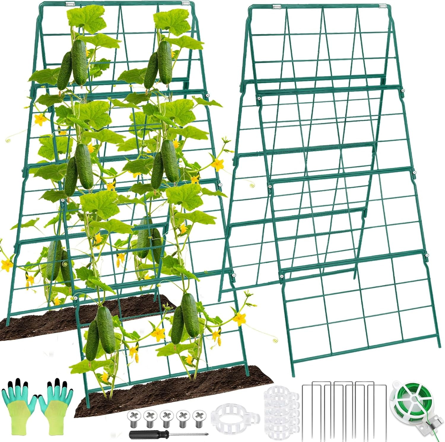 Cucumber Trellis for Raised Bed A Frame Metal Garden Trellis for ...