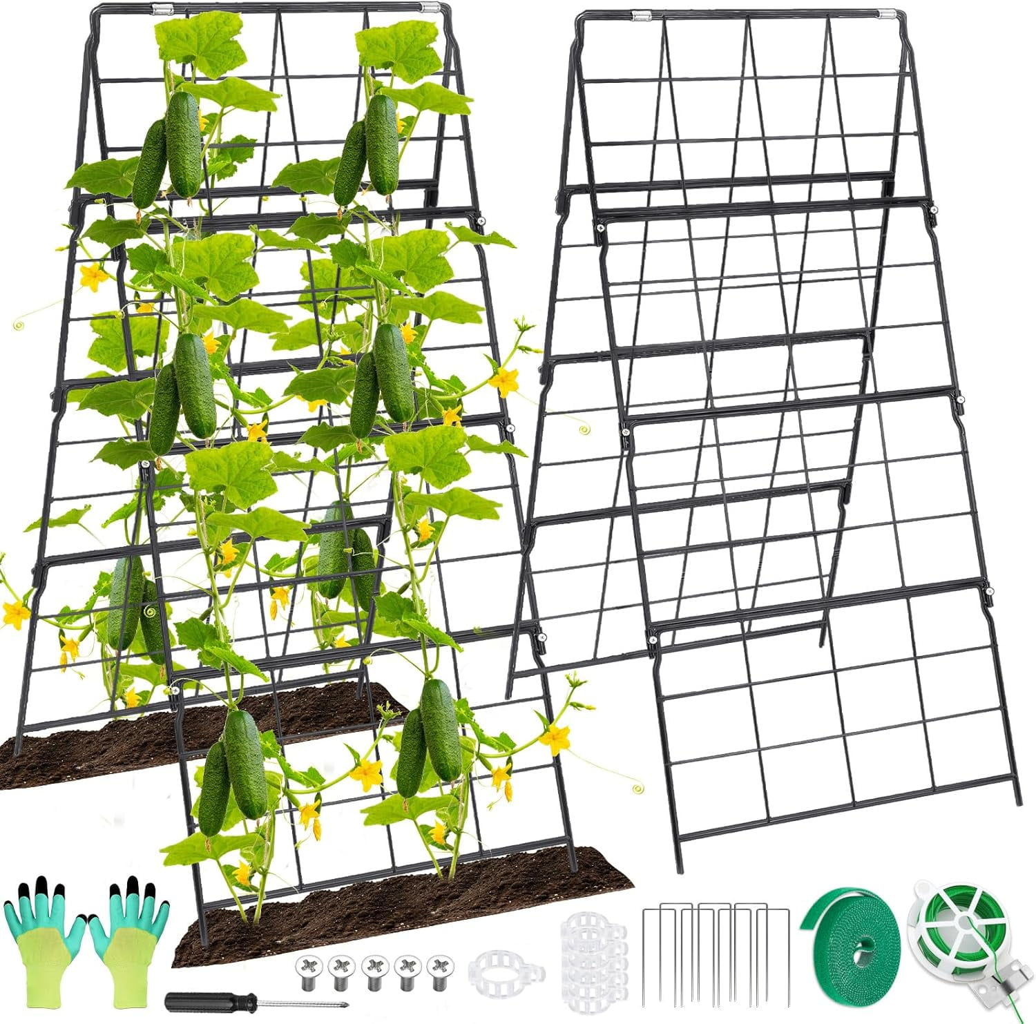 Cucumber Trellis for Raised Bed A Frame Metal Garden Trellis for ...