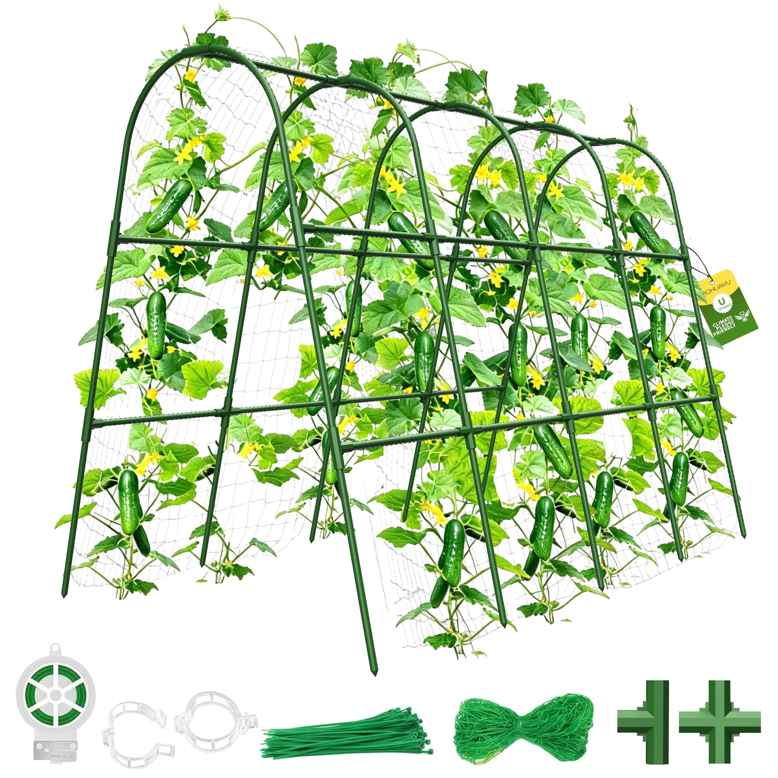 Cucumber Trellis for Raised Bed,U-Shape Garden Trellis for Climbing ...