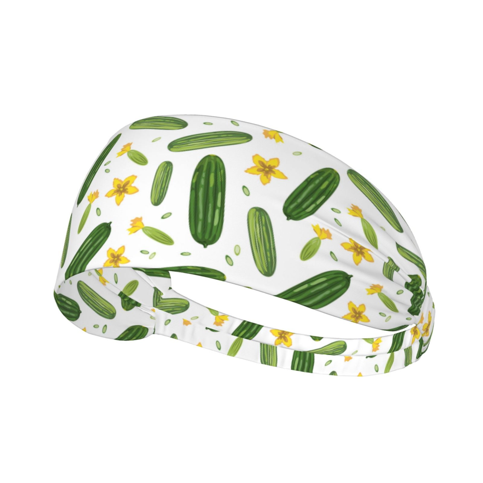 Cucumber flower Headbands for Women Men, Workout Elastic Sweat Band for ...