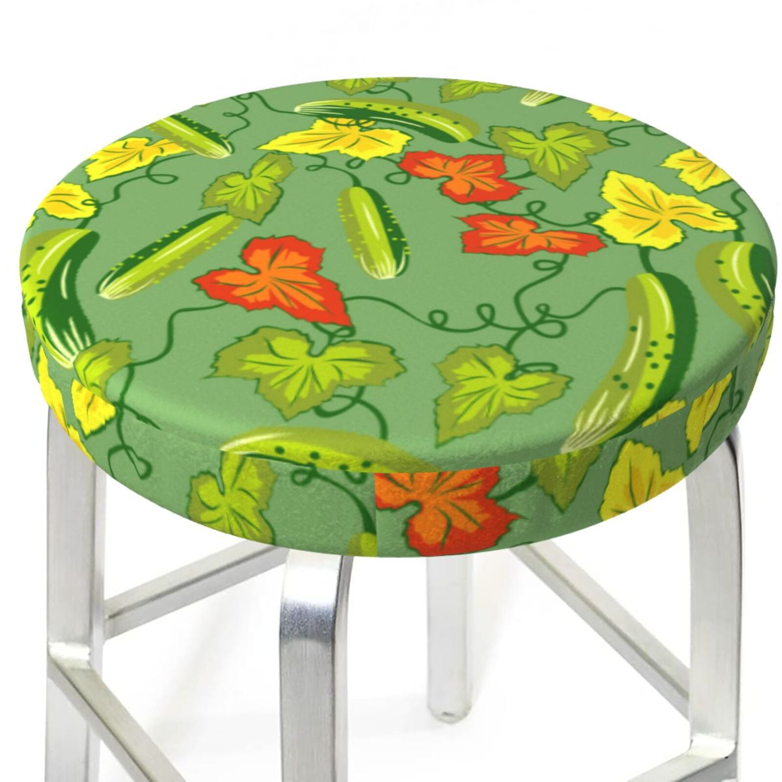 Cucumber ratta flower Bar Stool Covers - Stretch Round Seat Covers with ...