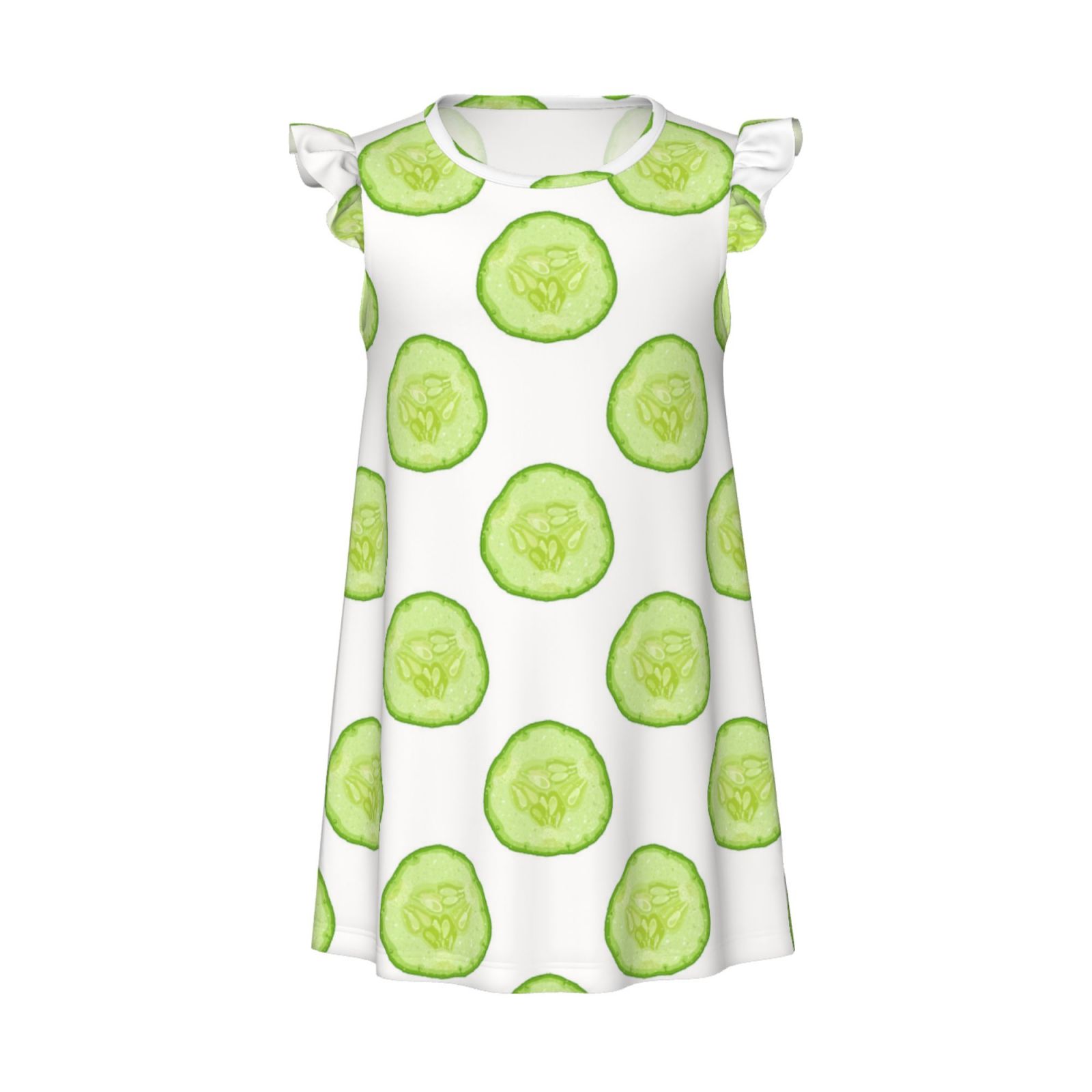 Cucumber slices green Girls Nightgowns, Pajamas for Girls, Soft Flutter ...
