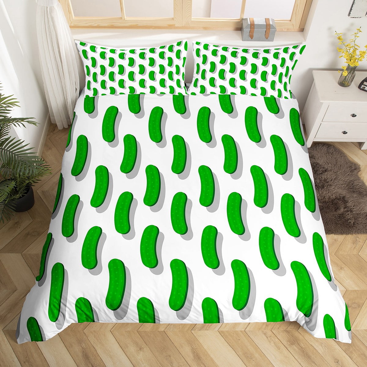 Cucumbers Pickles Comforter Cover Realistic Food King Duvet Cover for ...