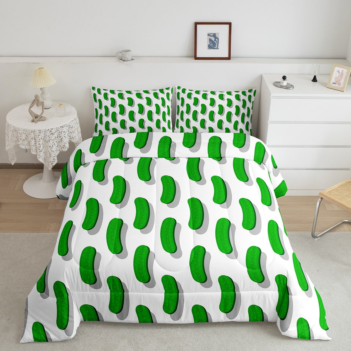 Cucumbers Pickles Comforter Set Realistic Food King Bed Comforter Set ...