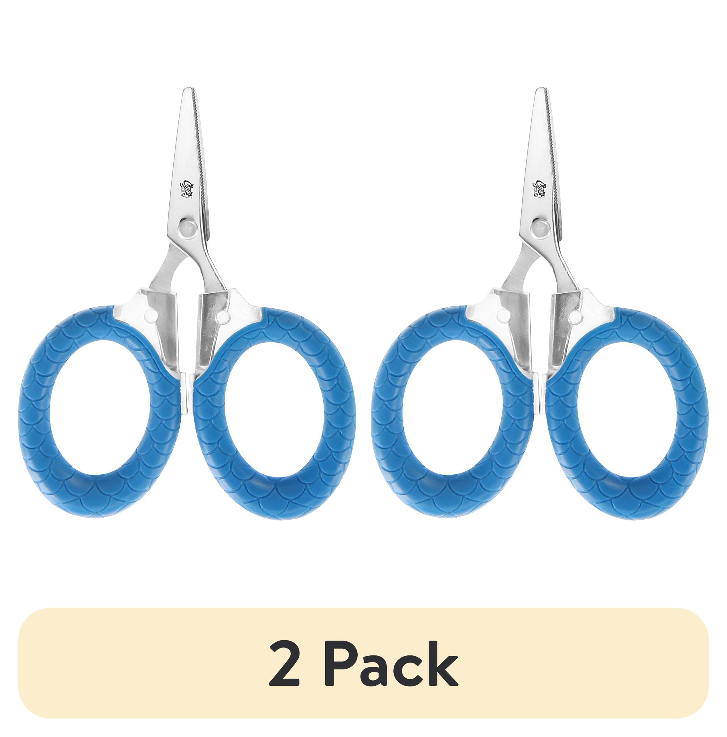 (2 pack) Cuda Micro Scissors, 3", Titanium Bonded Serrated Blades, Blue ...