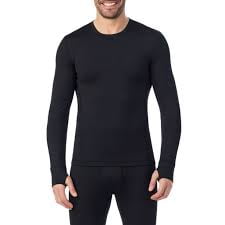 Cuddl Duds ClimateCore Men’s Black Base Layer Long Sleeve Crew Top Size ...