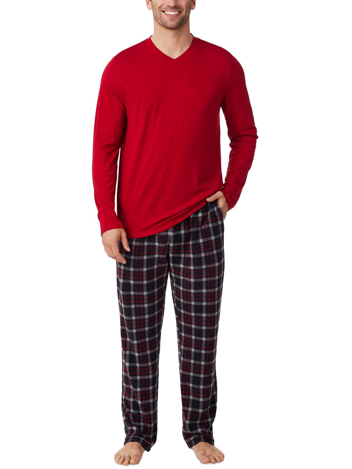 Cuddl Duds Mens Cabin Fleece 2PC Pajama Sets - Walmart.com