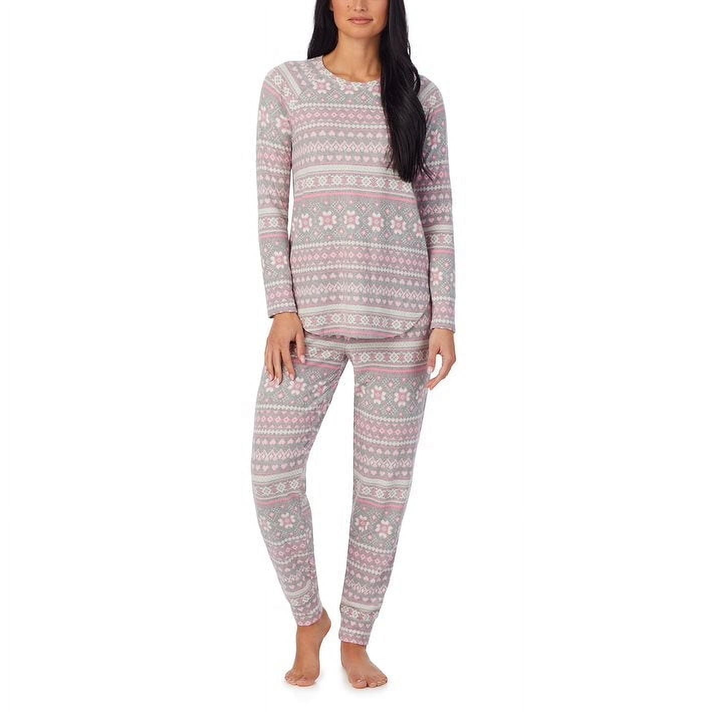 Cuddl Duds Women’s Brushed Sweater-Knit Long-Sleeve Pajama Set, Gray ...