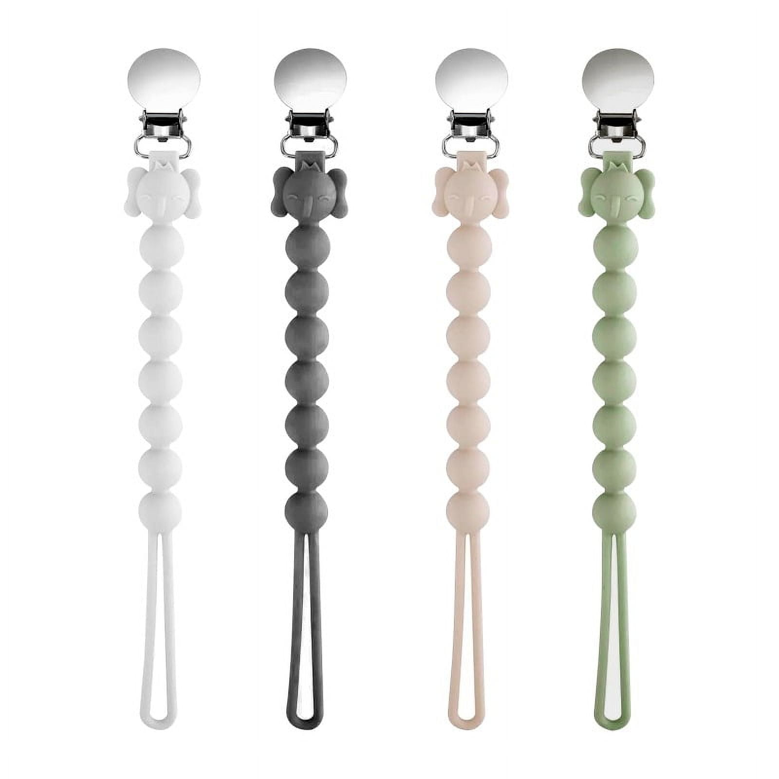 Cuddle Campus Silicone Pacifier Clip Holder with One Piece Design, Pack ...