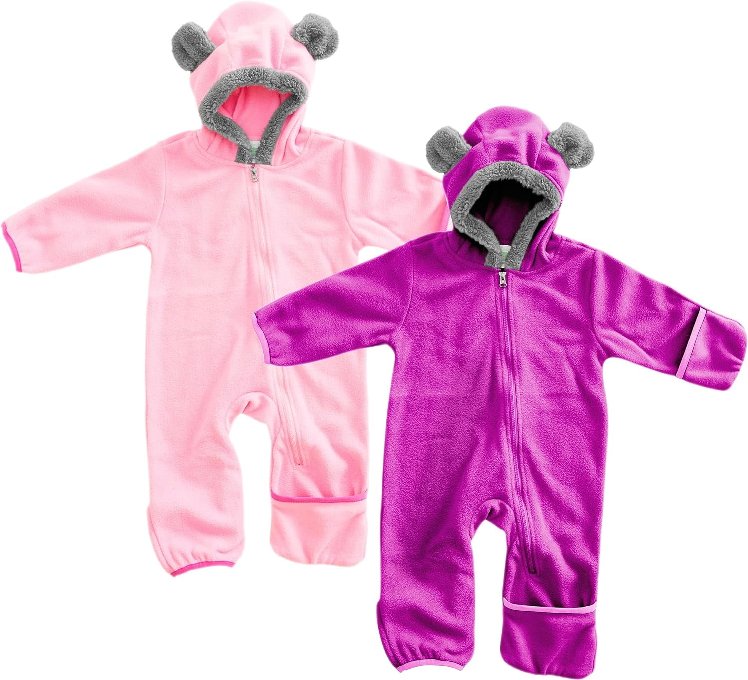 Cuddle Club Fleece Baby Bunting Bodysuit One Piece Hooded Romper ...