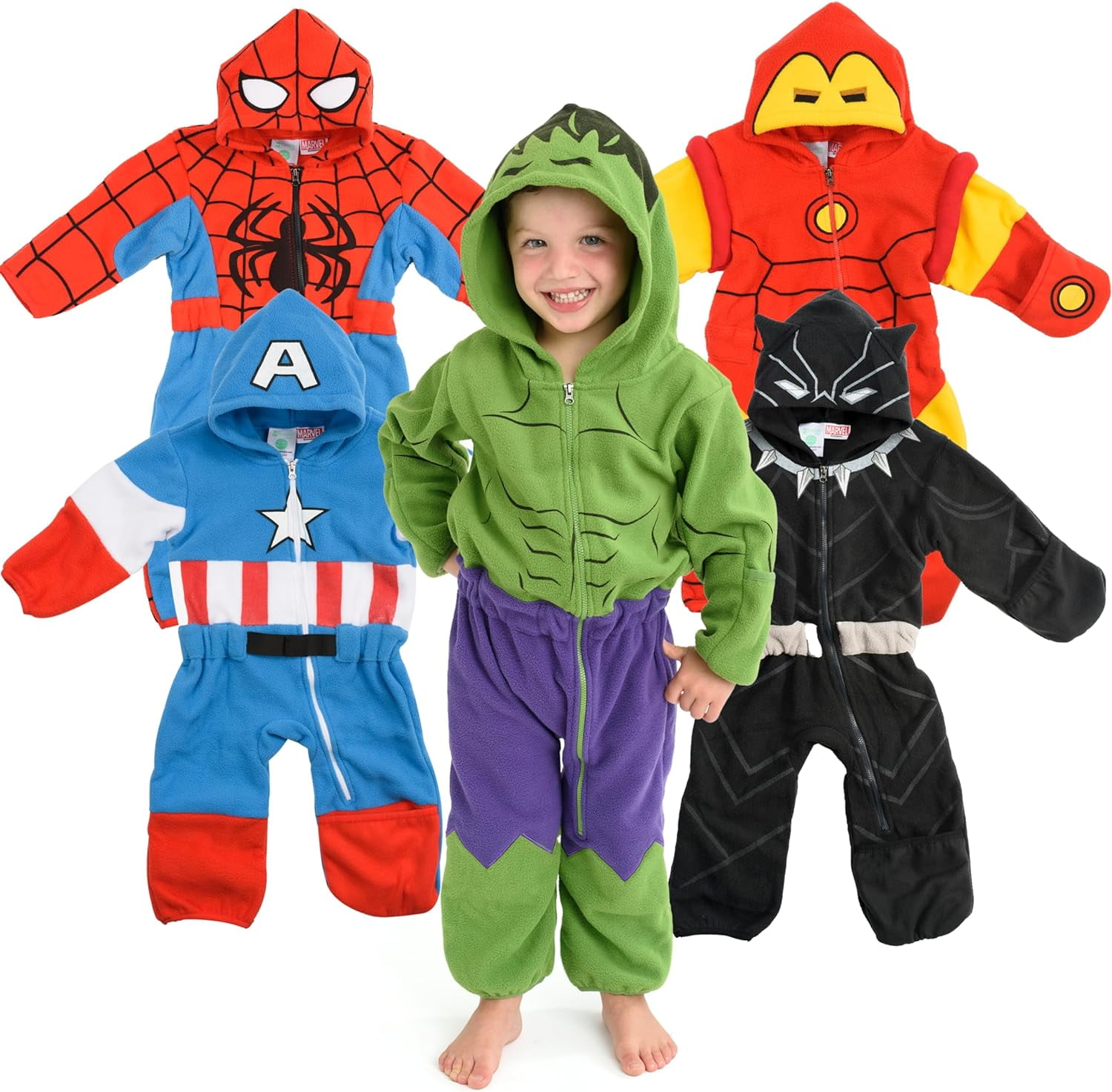 Cuddle Club One Piece Romper Hooded Fleece Onesie Jumper for Baby, Hulk ...