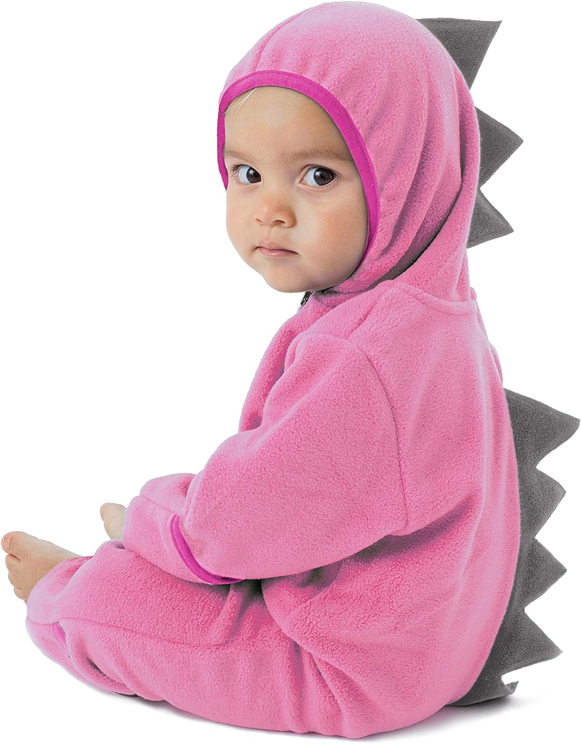 Cuddle Club One Piece Romper Hooded Fleece Onesie Jumper for Baby, Pink ...