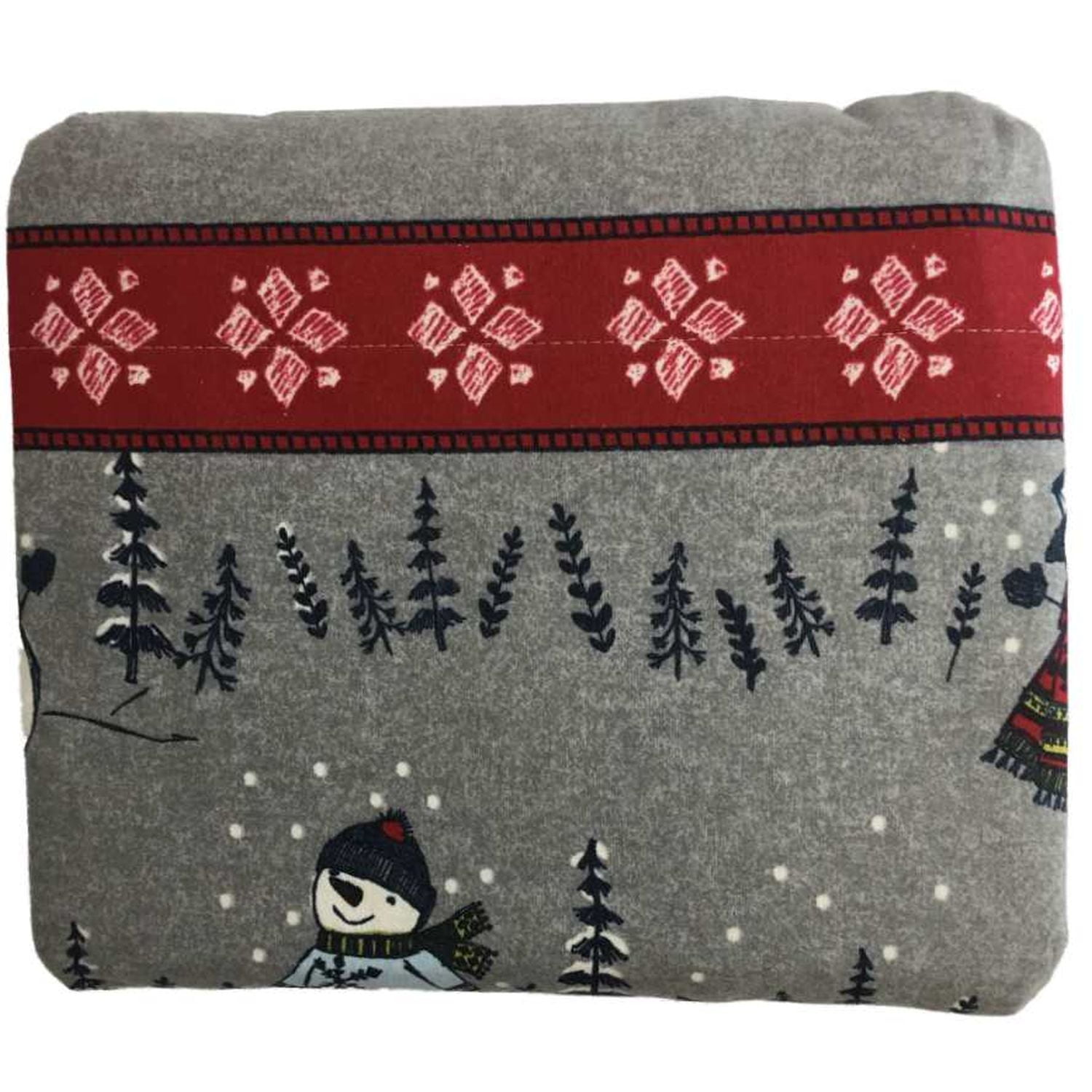 Cuddle Duds Flannel Sheet Set Gray Snowman Queen Bed Sheets Bedding ...