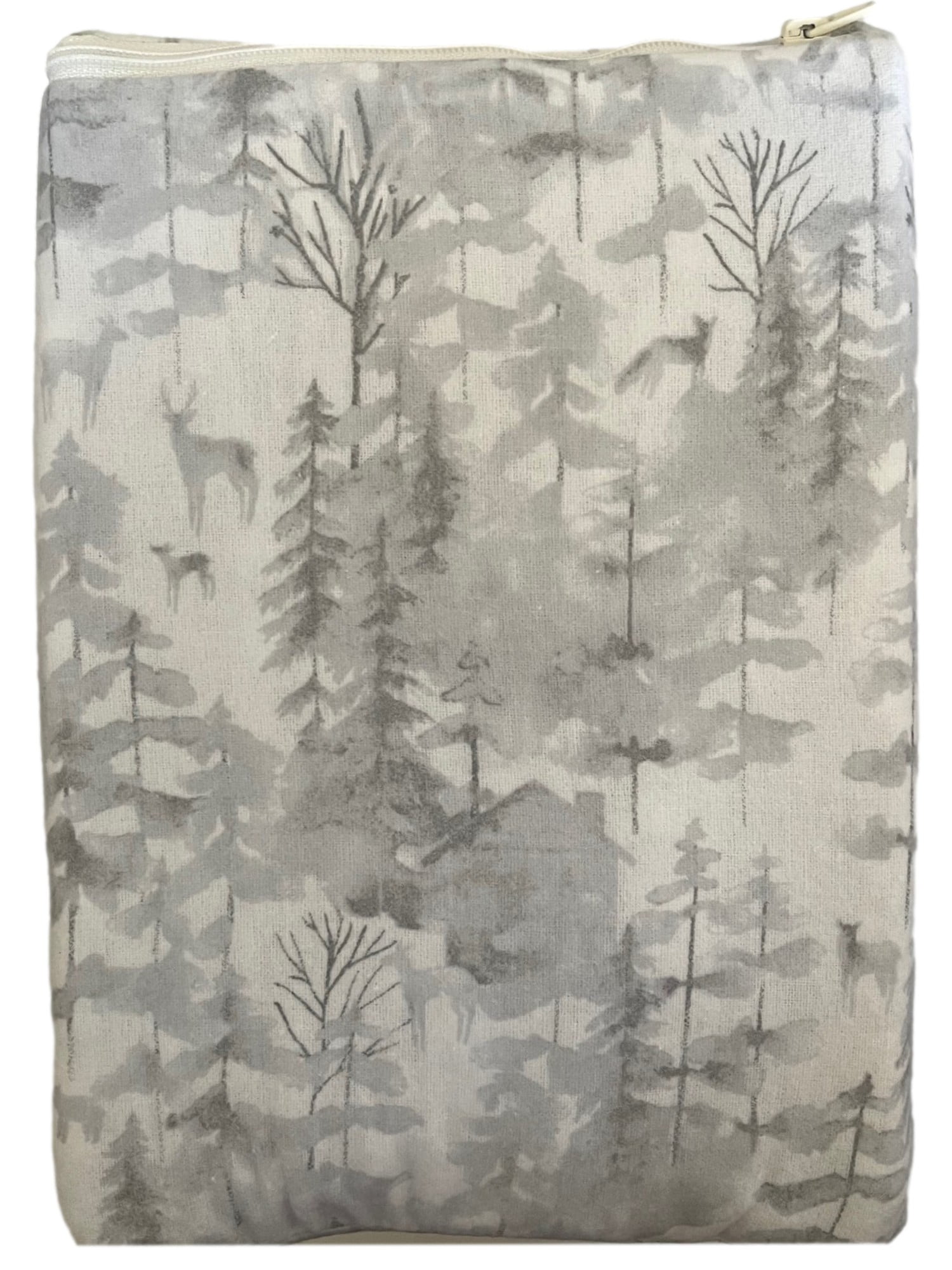 Cuddle Duds Flannel Sheet Set Gray Woodland Trees with Deer, Full Bed Sheets - Walmart.com
